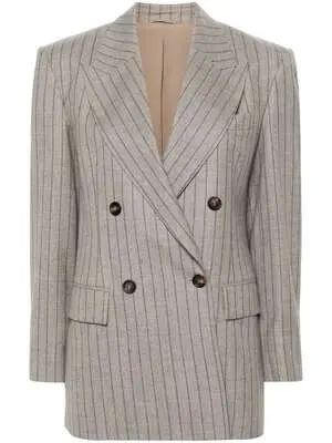Brunello Cucinelli Striped Double-breasted Blazer