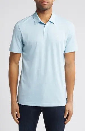 Travis Mathew Final State Geo Pattern Polo - Dream Blue