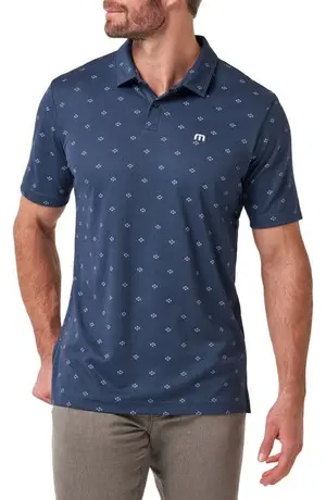 Travis Mathew Final State Geo Pattern Polo - Total Eclipse
