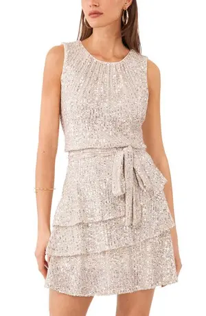 1.State Sequin Sleeveless Minidress