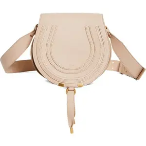 Chloé Large Marcie Leather Crossbody Bag - Cement Pink