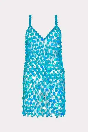 MILLY CABANA Sequin Crochet Mini Dress