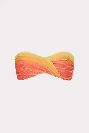 MILLY CABANA Sunset Stripe Twist Bandeau Top Multicolor