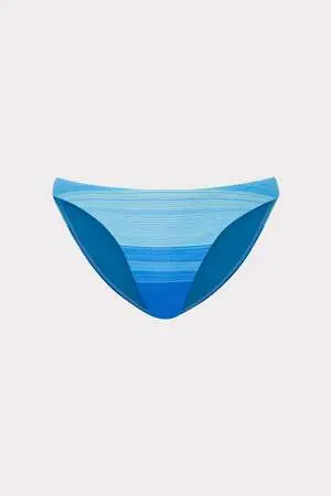 MILLY CABANA Margot Sunset Stripe Bikini Bottom - Blue