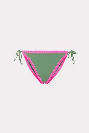 MILLY CABANA Solid Bikini Bottom Loden