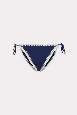 MILLY CABANA Solid Bikini Bottom - Navy