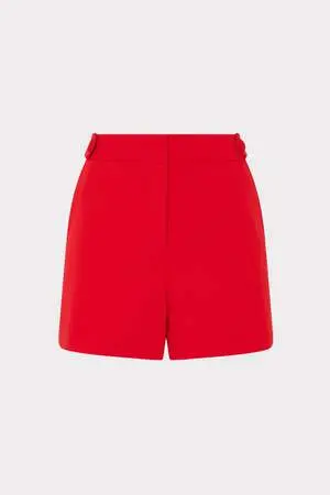 MILLY Aria Cady Button Shorts - Red