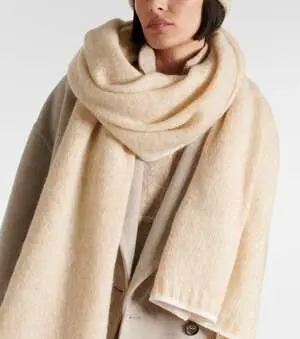 Brunello Cucinelli Cable-knit Mohair Scarf - Beige