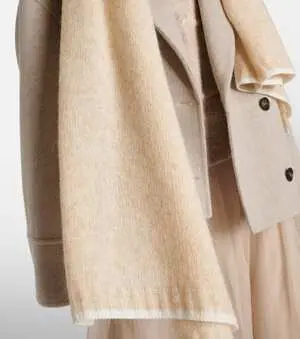 Brunello Cucinelli Cable-knit Mohair Scarf - Beige