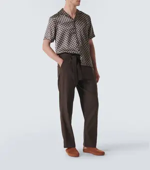 Frescobol Carioca Roberto Printed Silk Bowling Shirt