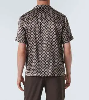 Frescobol Carioca Roberto Printed Silk Bowling Shirt