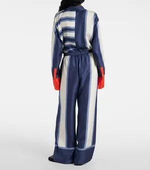 SIR. Dazed Printed Silk Palazzo Pants
