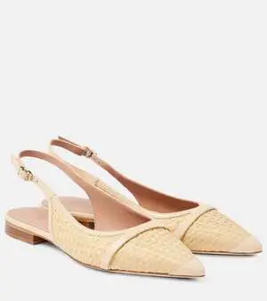 MALONE SOULIERS Jama Raffia Slingback Ballet Flats