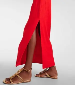 SIR. Primrose Ruched Linen Maxi Dress