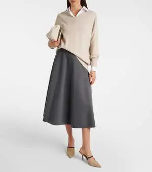 Brunello Cucinelli Embellished Cashmere And Silk Sweater