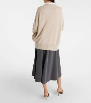 Brunello Cucinelli Embellished Cashmere And Silk Sweater
