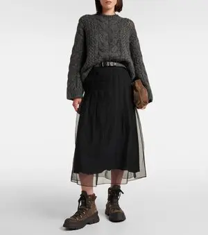 Brunello Cucinelli Cable-knit Alpaca-blend Sweater