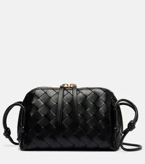 Bottega Veneta Concert Mini Intrecciato Leather Pouch - Black