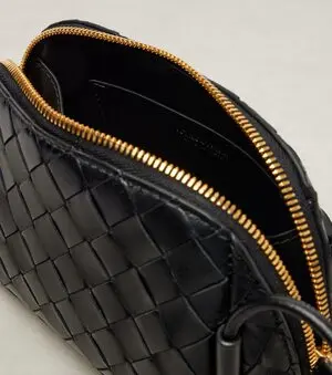Bottega Veneta Concert Mini Intrecciato Leather Pouch - Black
