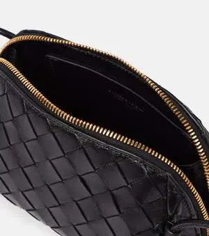 Bottega Veneta Concert Mini Intrecciato Leather Pouch - Black