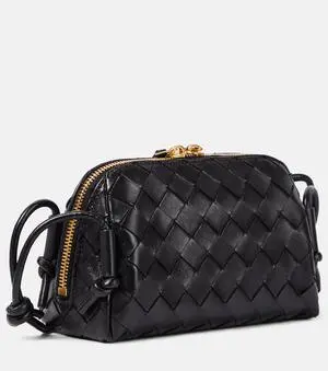 Bottega Veneta Concert Mini Intrecciato Leather Pouch - Black