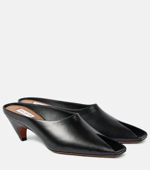 Alaïa 55 Leather Mules - Black