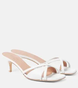MALONE SOULIERS Penn 45 Leather Mules - White