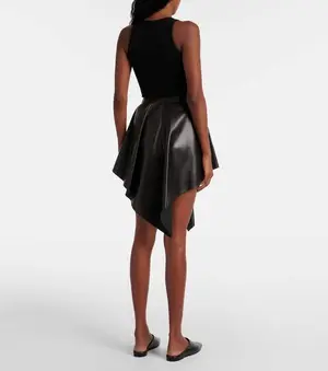 Alaïa Asymmetric Leather Miniskirt