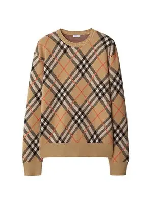 Burberry Women's Check Wool-Blend Sweater - Sand Check  - Sand Check