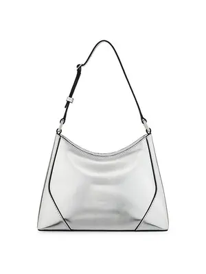 Staud Staud Linda Leather Shoulder Bag - Chrome