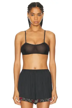 BODE Deco Beaded Jannie Bra Top - Black