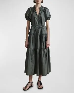 APIECE APART Apiece Apart Uva Tiered Maxi Dress - Thyme