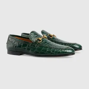 Gucci S Jordaan Crocodile Loafer