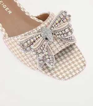 Kurt Geiger Houndstooth Kensington Bow Sandals