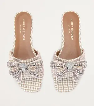 Kurt Geiger Houndstooth Kensington Bow Sandals