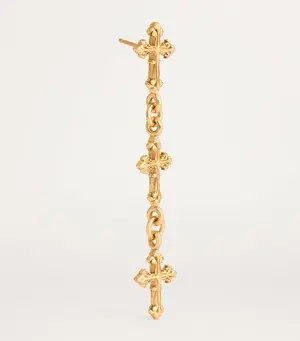Emanuele Bicocchi Gold-plated Cross Drop Earring