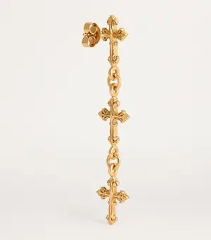 Emanuele Bicocchi Gold-plated Cross Drop Earring