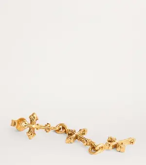 Emanuele Bicocchi Gold-plated Cross Drop Earring