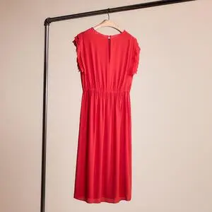 COACH Restored Shoulder Pleat Midi Dress