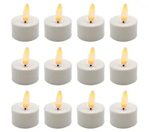 LUMABASE Battery-operated 3d Wick Flame Tealigh Ts 12ct - One-color