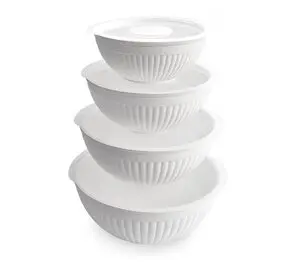 NORDICWARE White 8 Pc. Covered Bowl Set - One-color
