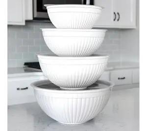 NORDICWARE White 8 Pc. Covered Bowl Set