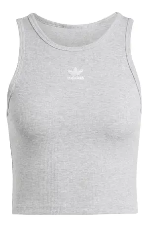 ADIDAS ORIGINALS Adidas Essentials Lifestyle Rib Crop Tank Top - Mgreyh