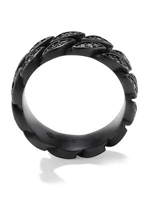 David Yurman Curb Chain Band Ring In Black Titanium