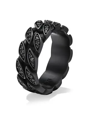 David Yurman Curb Chain Band Ring In Black Titanium