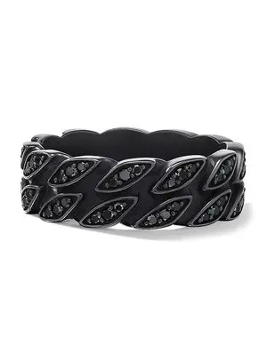 David Yurman Curb Chain Band Ring In Black Titanium