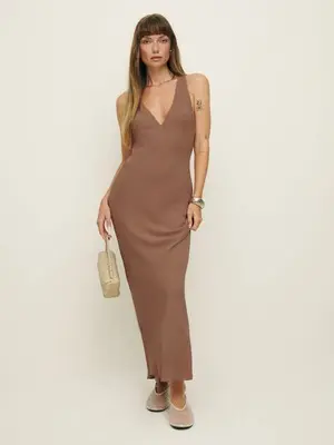 REFORMATION Siana Sleeveless Maxi Dress - Brown