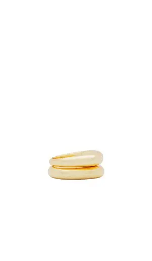 Ettika Modern Dome Ring Set In Metallic - Gold