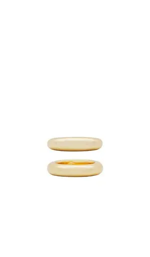 Ettika Modern Dome Ring Set In Metallic - Gold