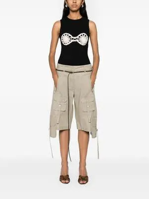 Magda Butrym Floral-appliqué Ribbed Tank Top